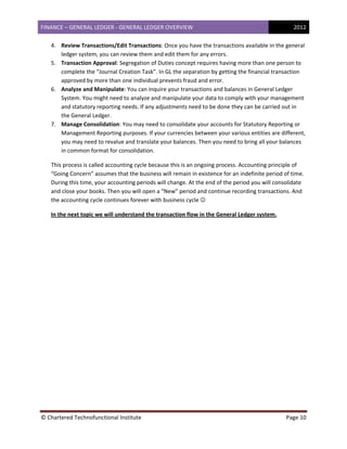 Finance - General Ledger Overview | PDF