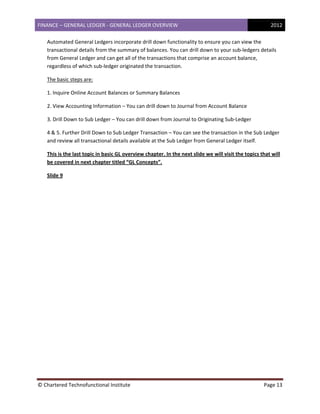 Finance - General Ledger Overview | PDF