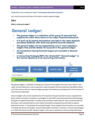 Finance - General Ledger Overview | PDF