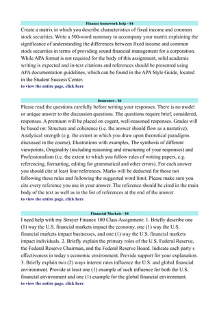 Finance homework help | ODT