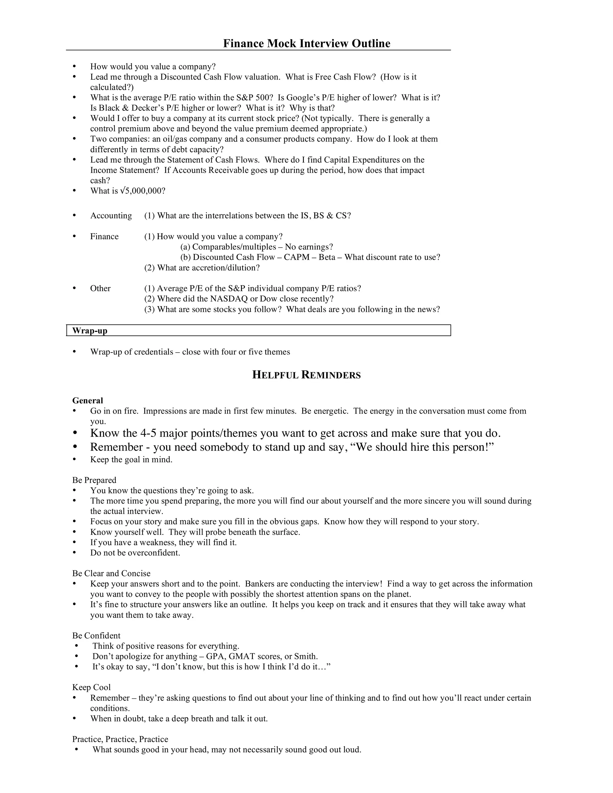 IB interview Outline | PDF