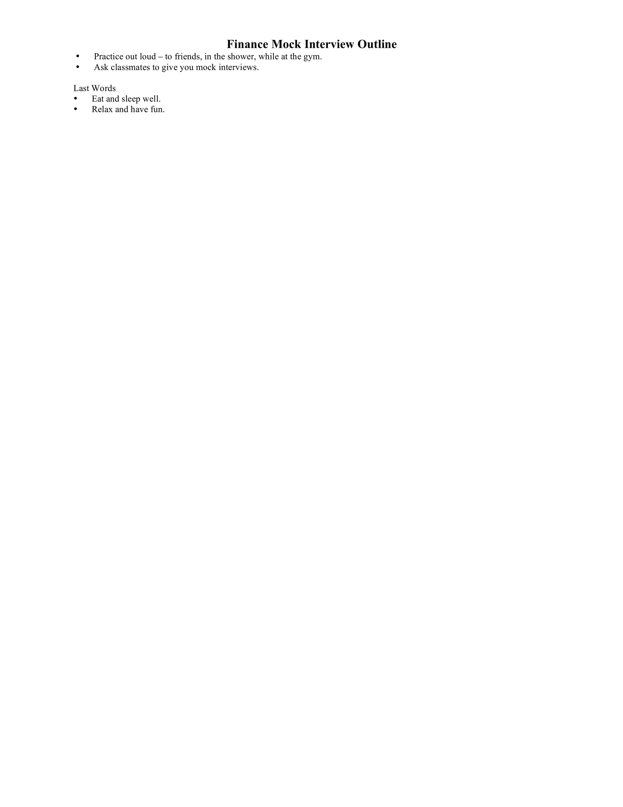 IB interview Outline | PDF