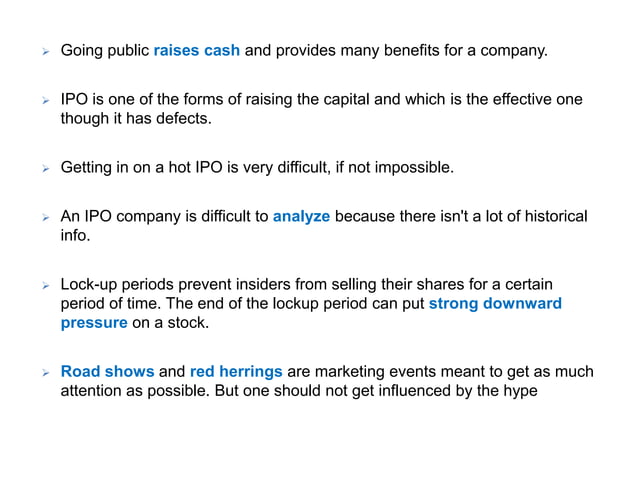 IPO | PPTX | Business Accounting & Finance | Business
