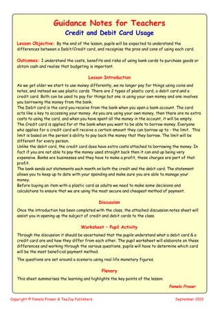 Australian Lifeskills - Credit Cards Level 2 | PDF