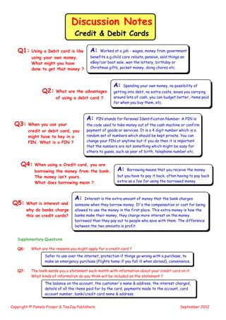 Australian Lifeskills - Credit Cards Level 2 | PDF