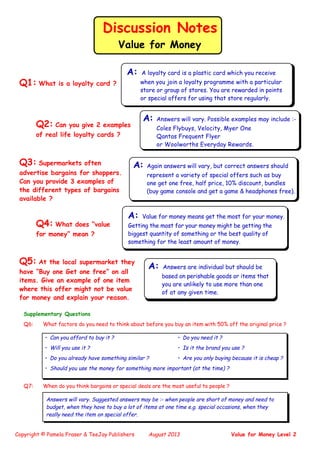 Australian Lifeskills - Value for Money Level 2 | PDF | Coupons and ...