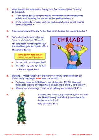 Australian Lifeskills - Value for Money Level 2 | PDF