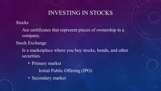 Personal finance - METHODS OF INVESTING | PPT