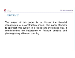 Finance management in construction site | PDF