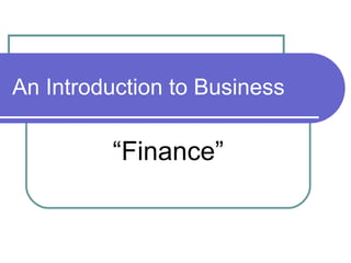 Finance powerpoint | PPT