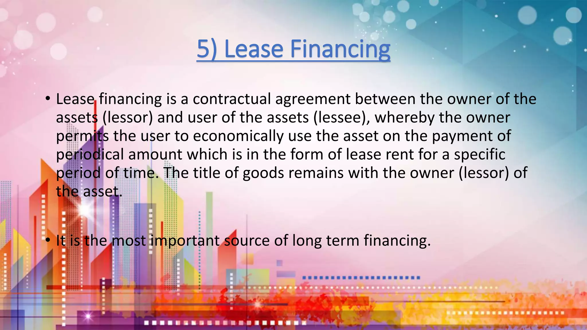 Long Term Sources of Finance Presentation | PPTX