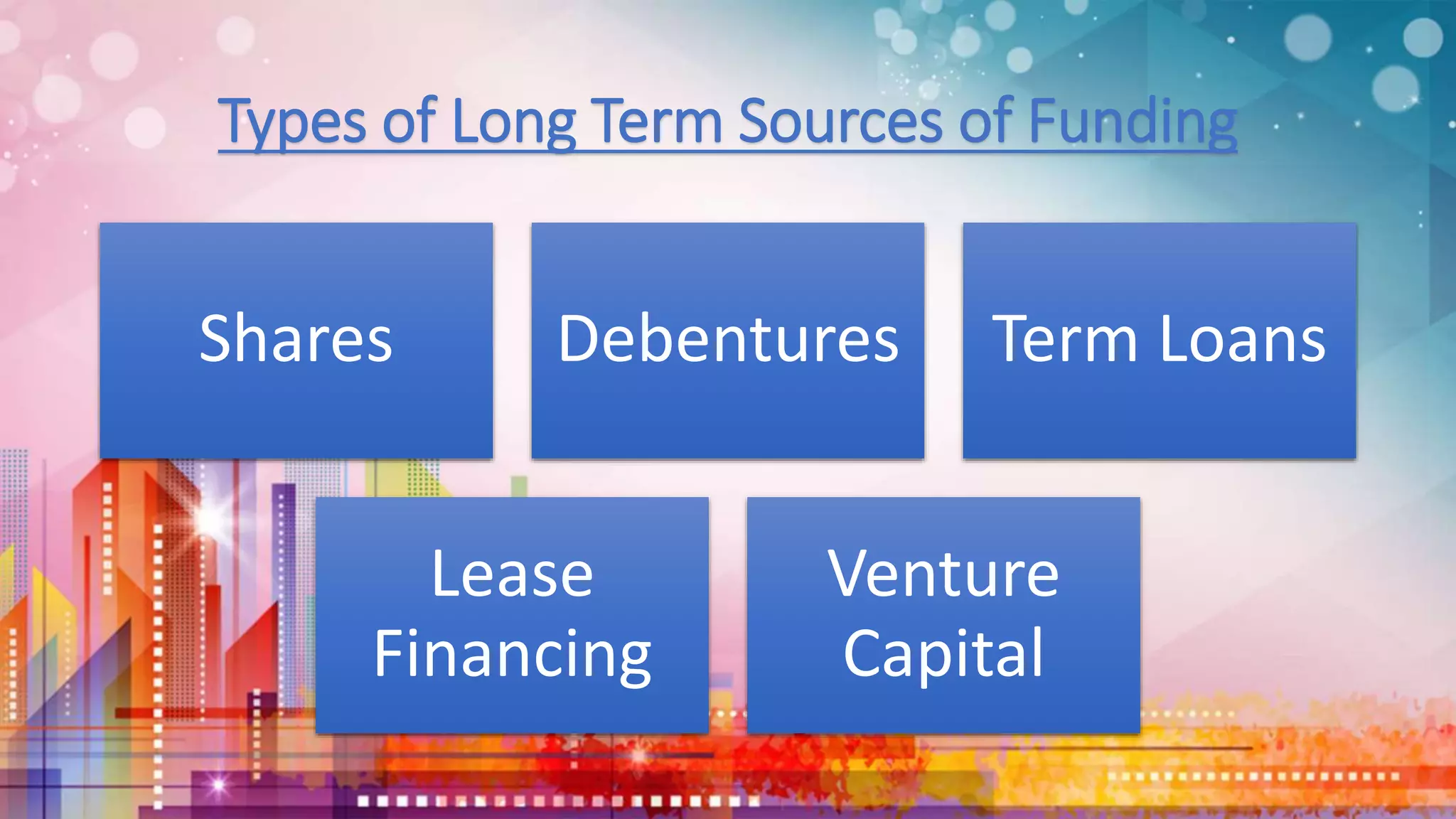 Long Term Sources of Finance Presentation | PPTX