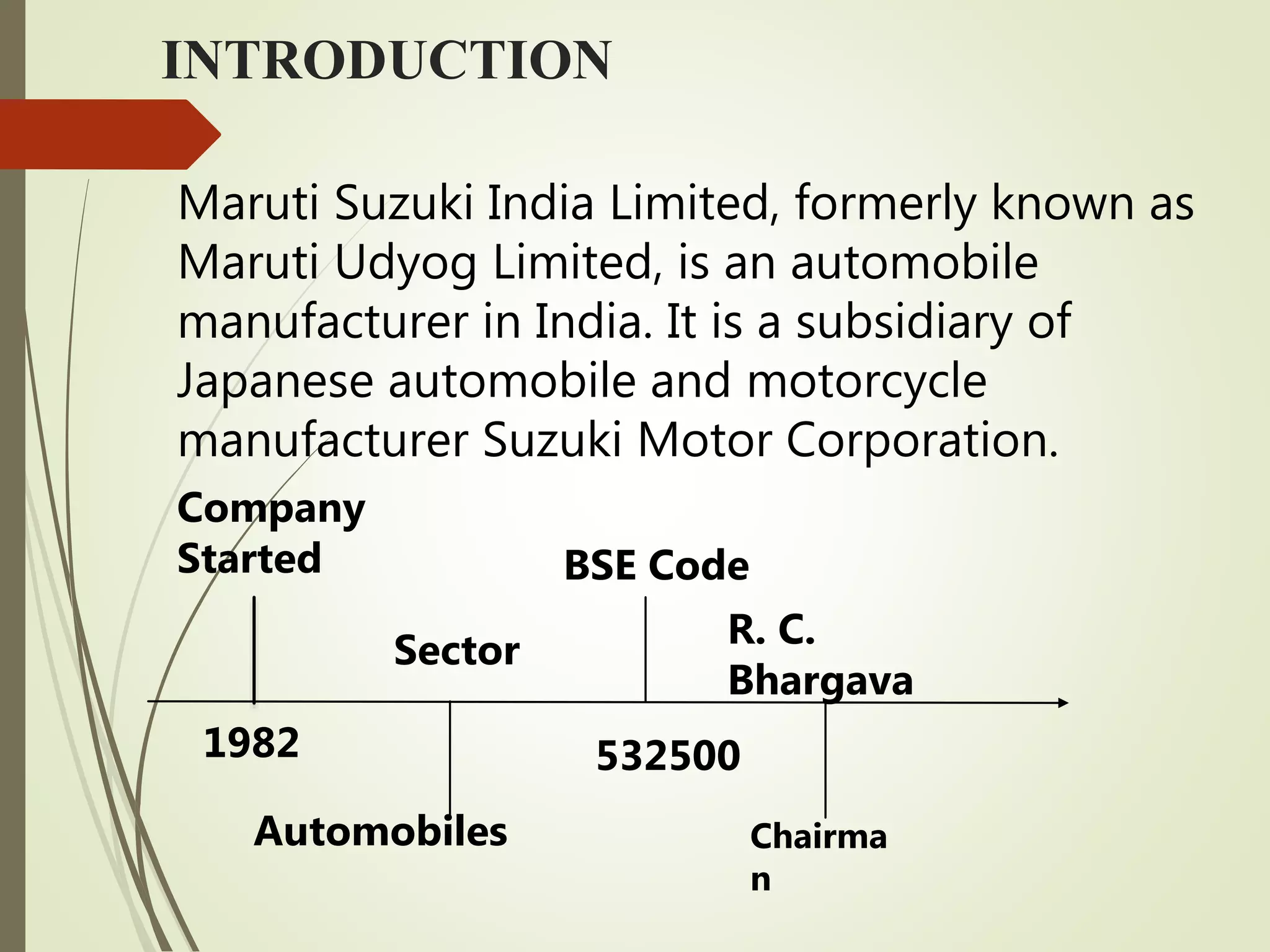 MARUTI SUZUKI COMPANY ANALYSIS | PPTX
