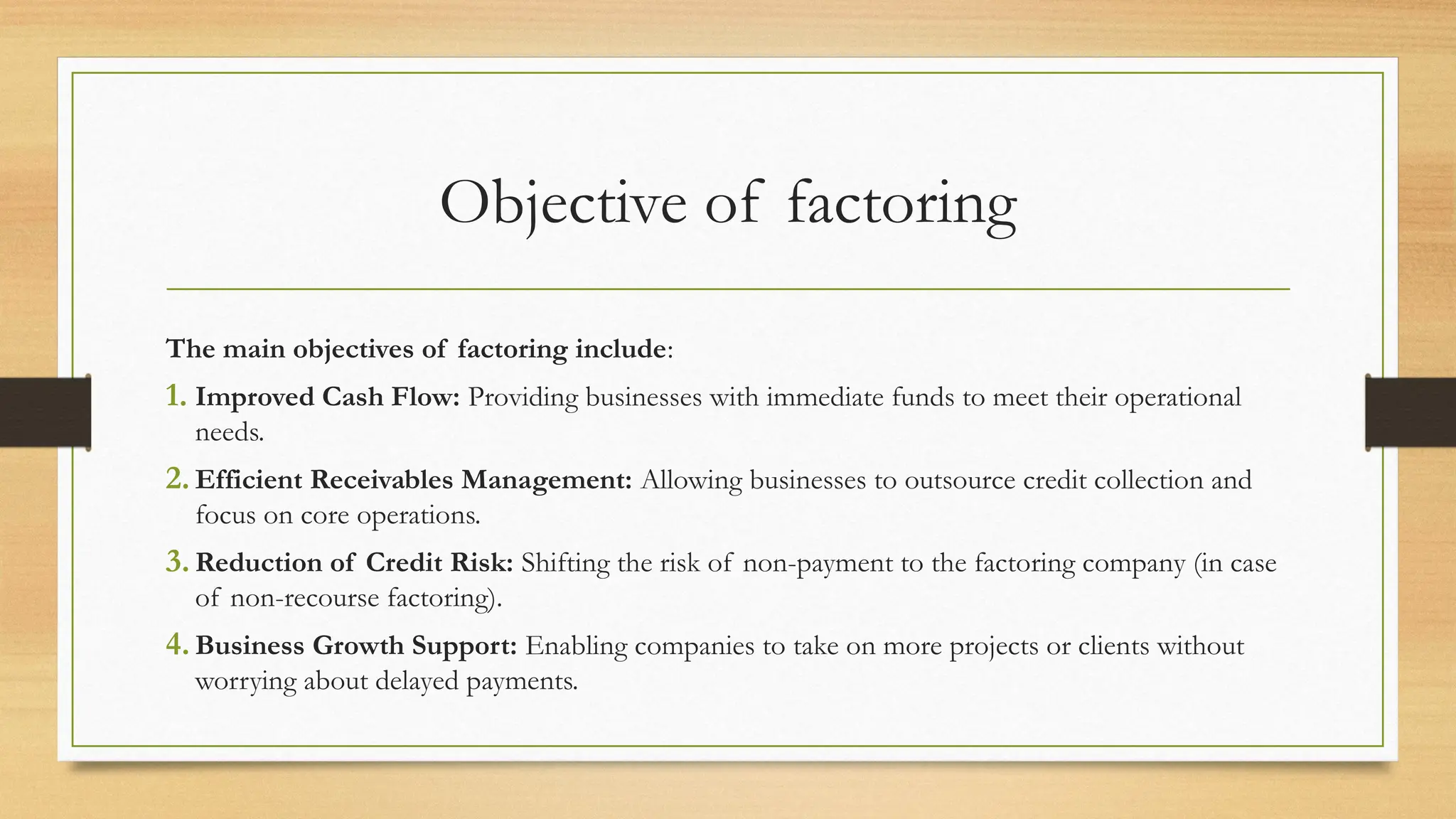finance presentation and factoring process and terns | PPT