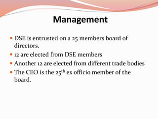 Dhaka stock exchange | PPTX