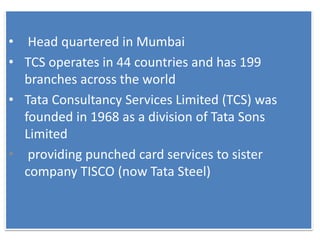 Financial analysis of TCS from BIMTECH | PPTX