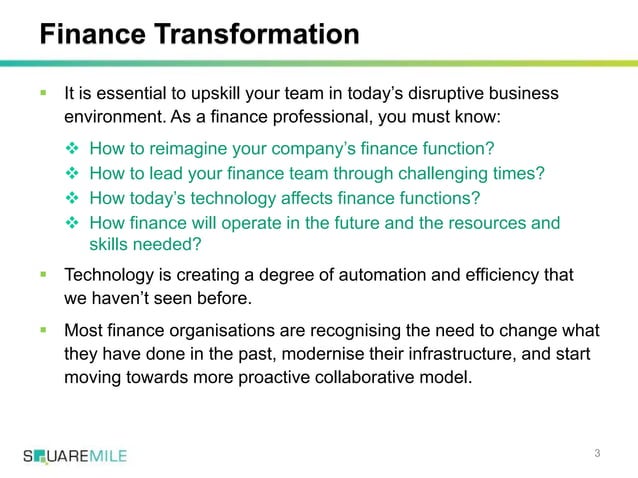 The Future of Finance: Finance transformation | PPTX