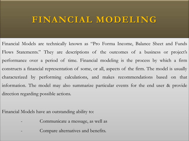 Financial modeling | PPT