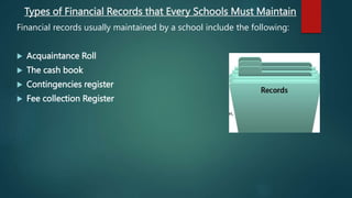 Financial Records and School Registers | PPTX