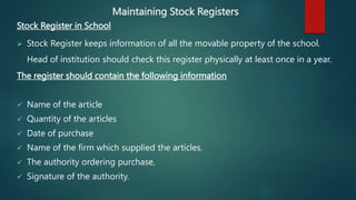 Financial Records and School Registers | PPTX