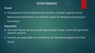 Financial Records and School Registers | PPTX