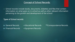 Financial Records and School Registers | PPTX
