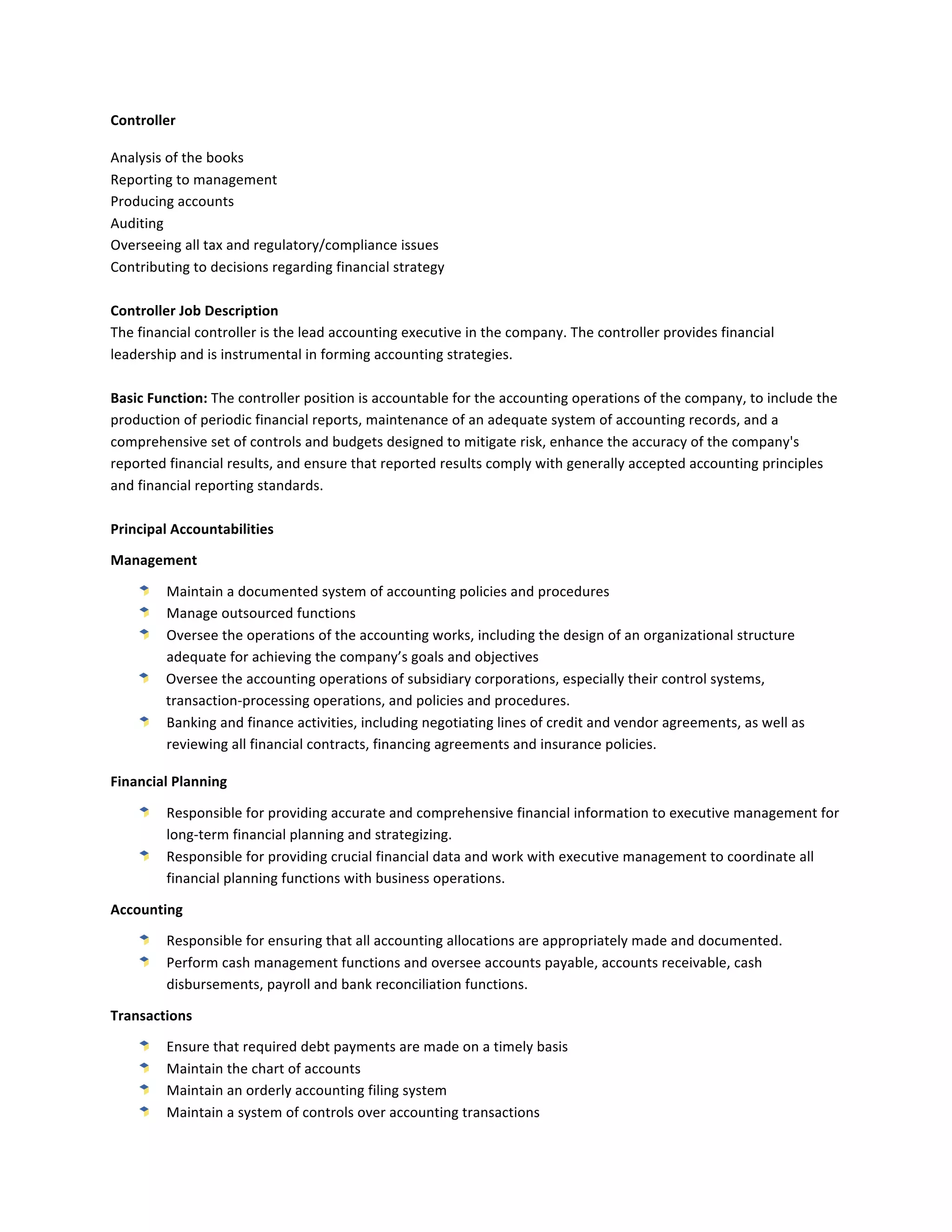 Financial Business Controller Tss4U | PDF