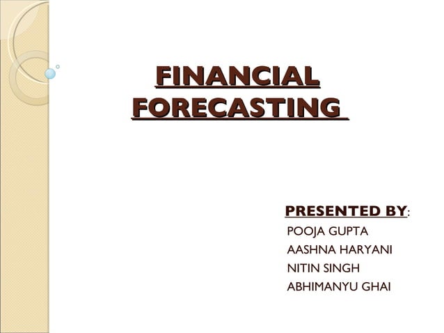 Financial Forecasting & Planning | PPT