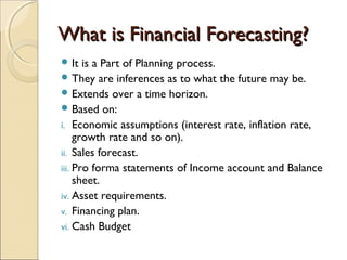 Financial forecasting-planning | PPT | Business Accounting & Finance ...