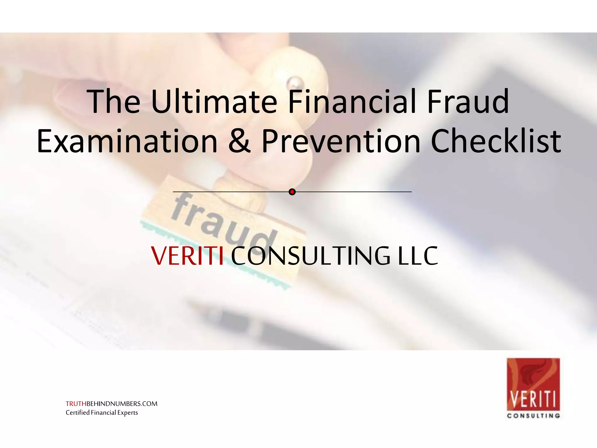 The Ultimate Financial Fraud Examination & Prevention Checklist | PPT