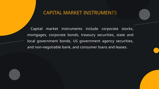 FINANCIAL INSTRUMENT AND CAPITAL MARKET INSTRUMENTS | PPTX | Stocks and ...