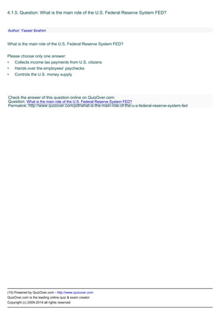 Financial Intelligence Quiz | PDF