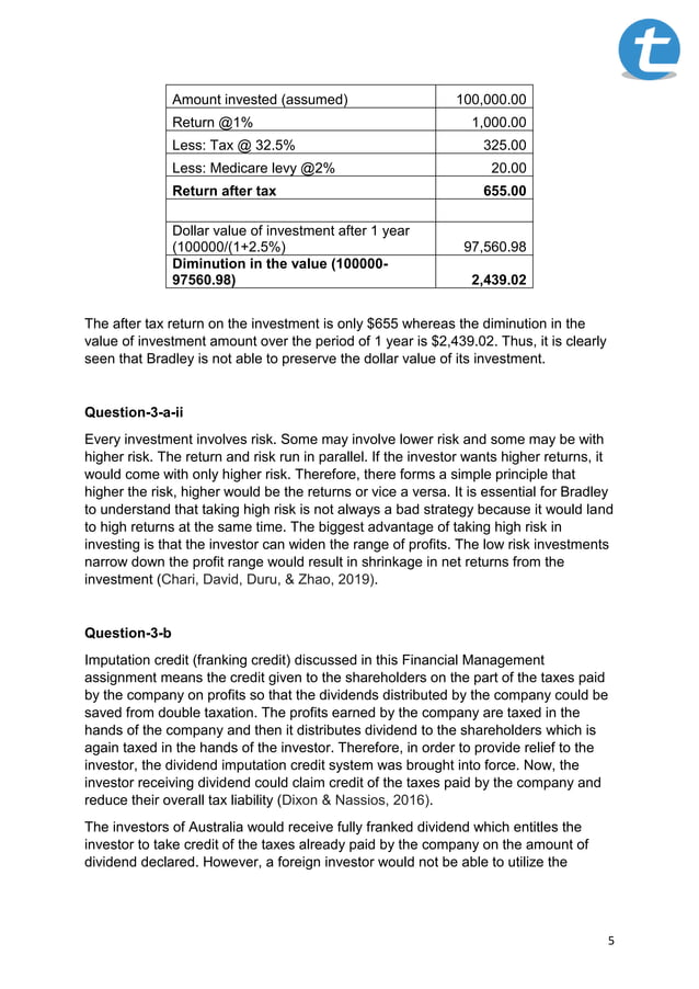 Financial Management assignment Questions Answers | PDF