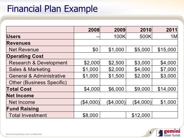 Sample Financial Plan Template For Your Needs