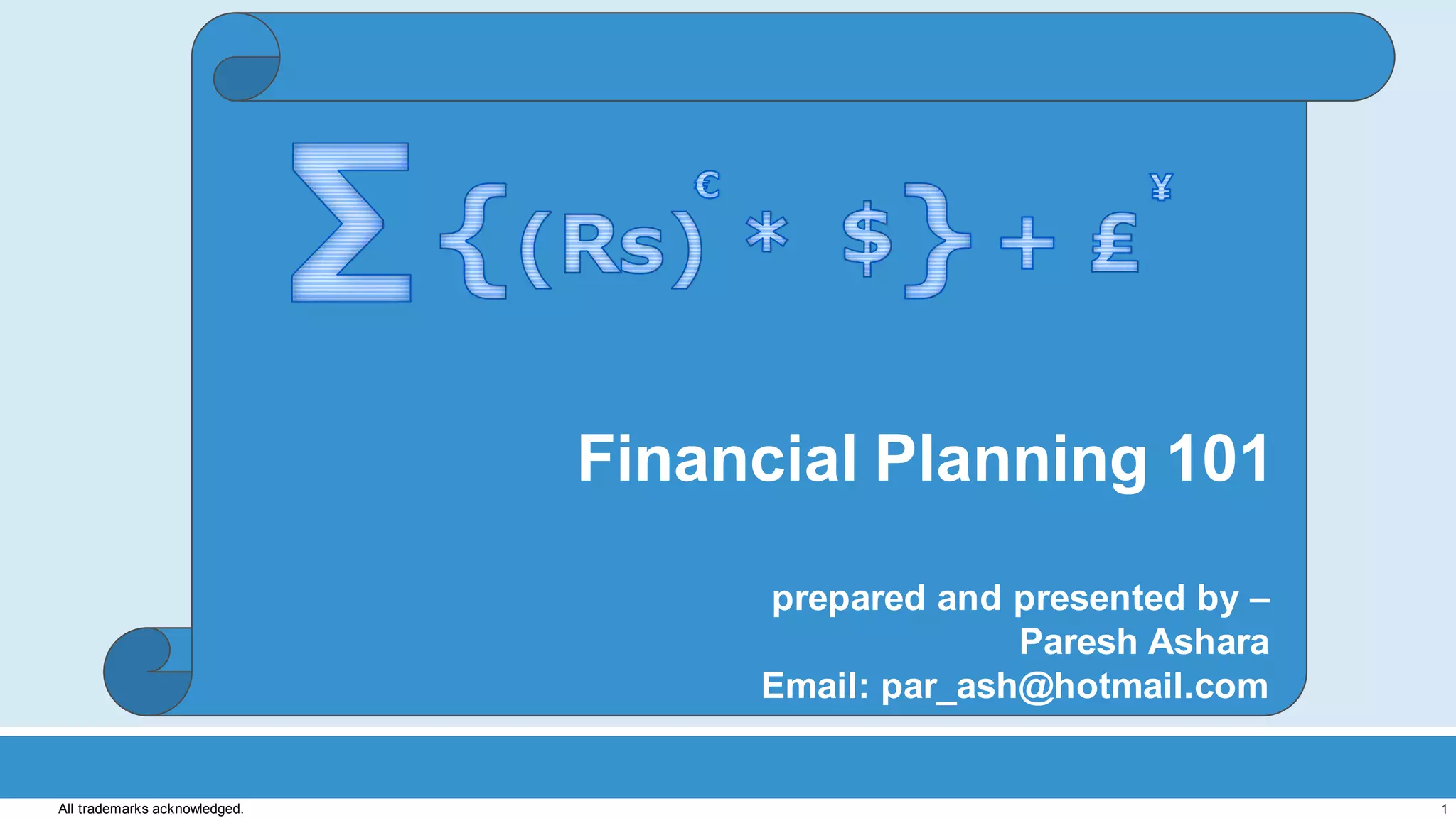 Financial Planning - 101 | PDF