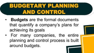 Financial Risk Budgetary Planning Components Of Master Budget Pptx