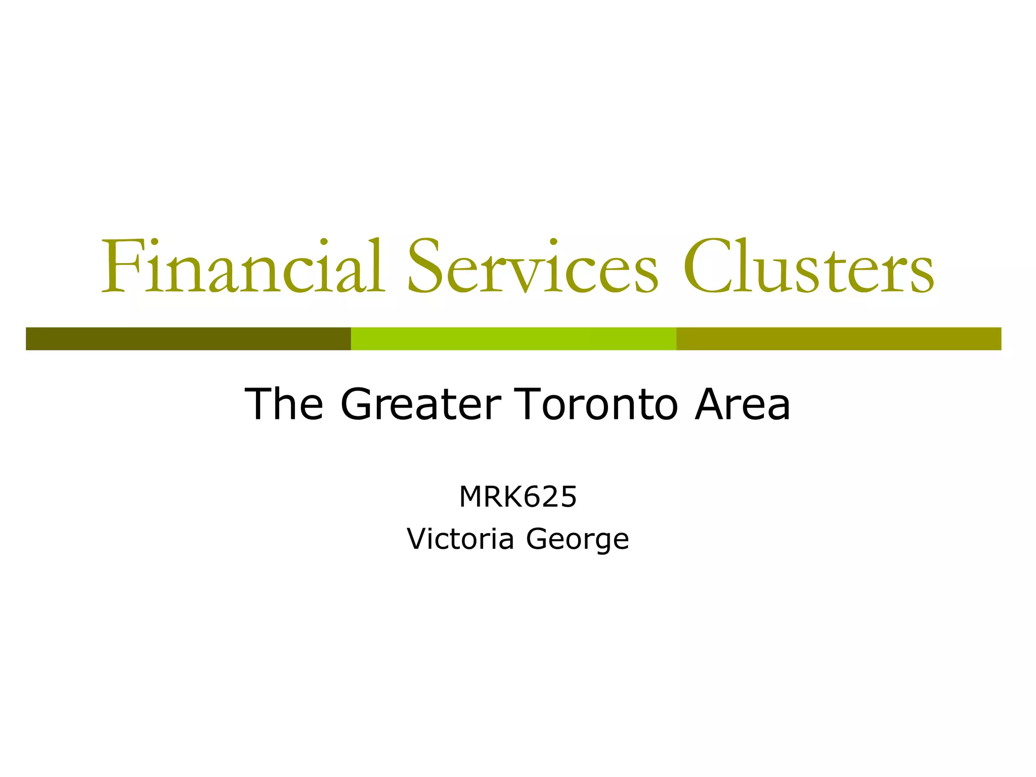 Financial Services Clusters | PPT