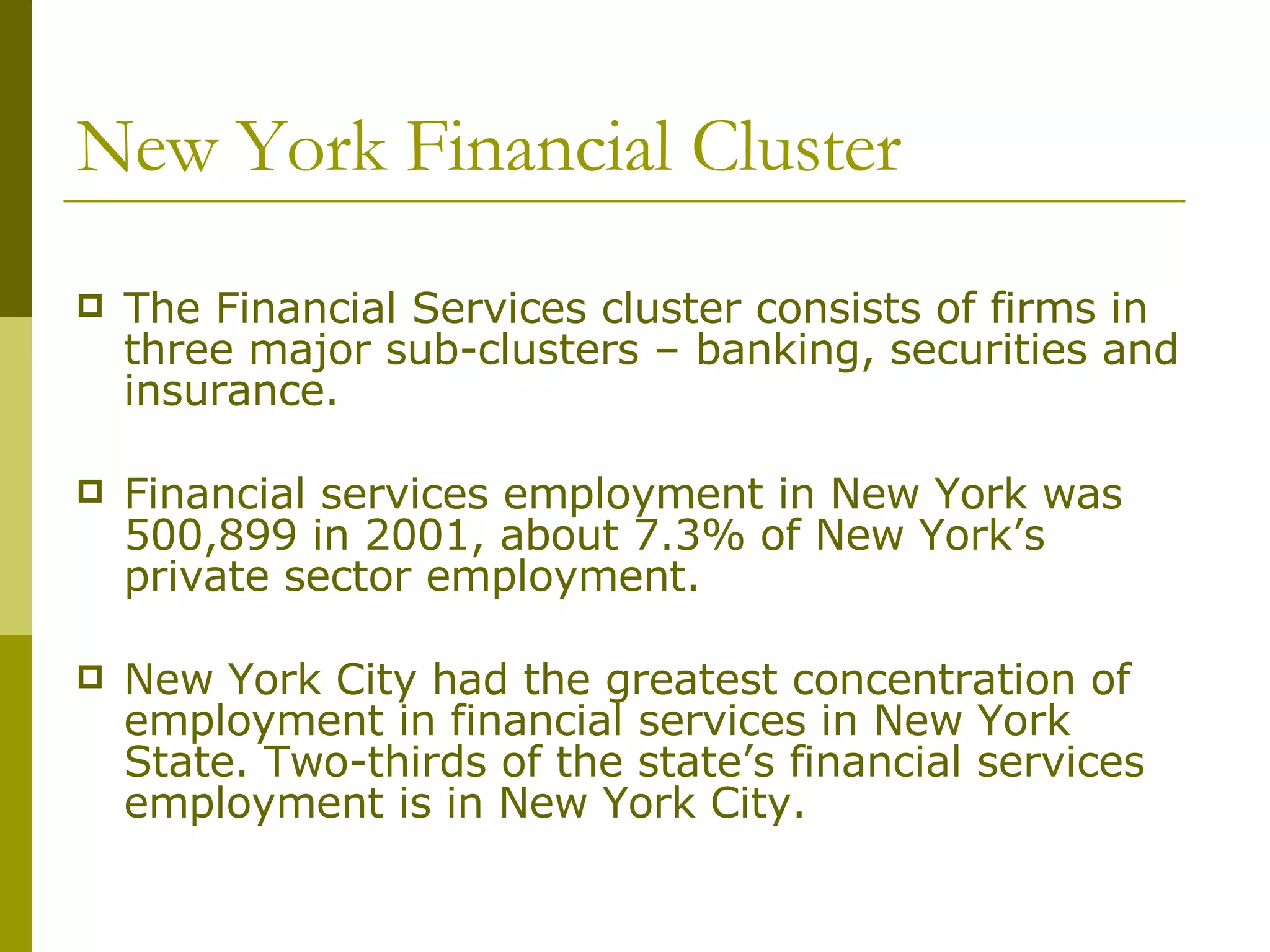 Financial Services Clusters | PPT