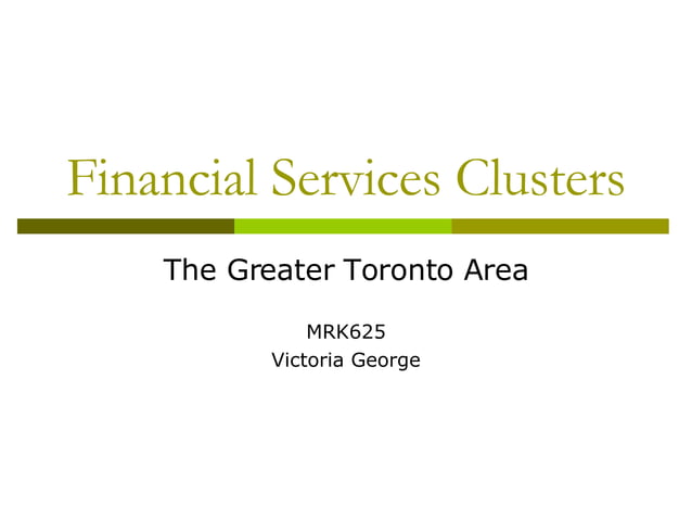 Financial Services Clusters | PPT