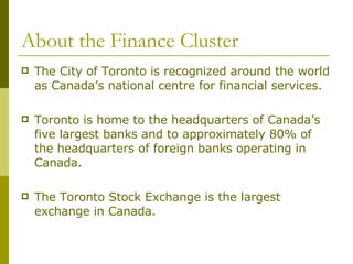 Financial Services Clusters | PPT