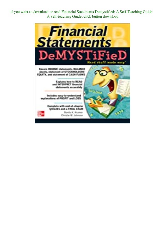 (PDF) Financial Statements Demystified A Self-Teaching Guide A Self ... (PDF) Financial Statements Demystified A Self-Teaching Guide A Self ...