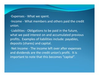 Understanding Credit Union Financial Statements | PDF