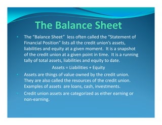 Understanding Credit Union Financial Statements | PDF