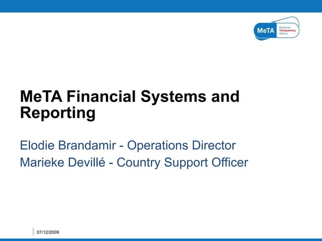 MeTA financial systems and reporting | PPT