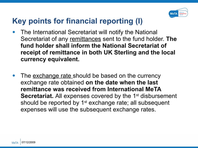 MeTA financial systems and reporting | PPT