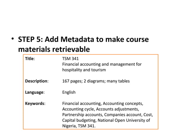 TSM 341: Financial Accounting and Management For Hospitality and ...