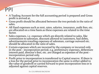 Financial accounting - Profit Prior to Incorporation | PPTX