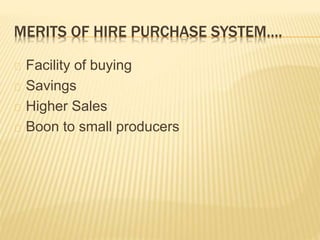 Hire Purchase System and Installment Purchase System | PPTX
