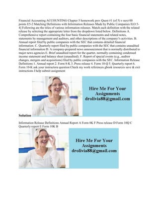 Financial Accounting ACCOUNTING Chapter 5 homework prev Quest #1 (of 5.docx