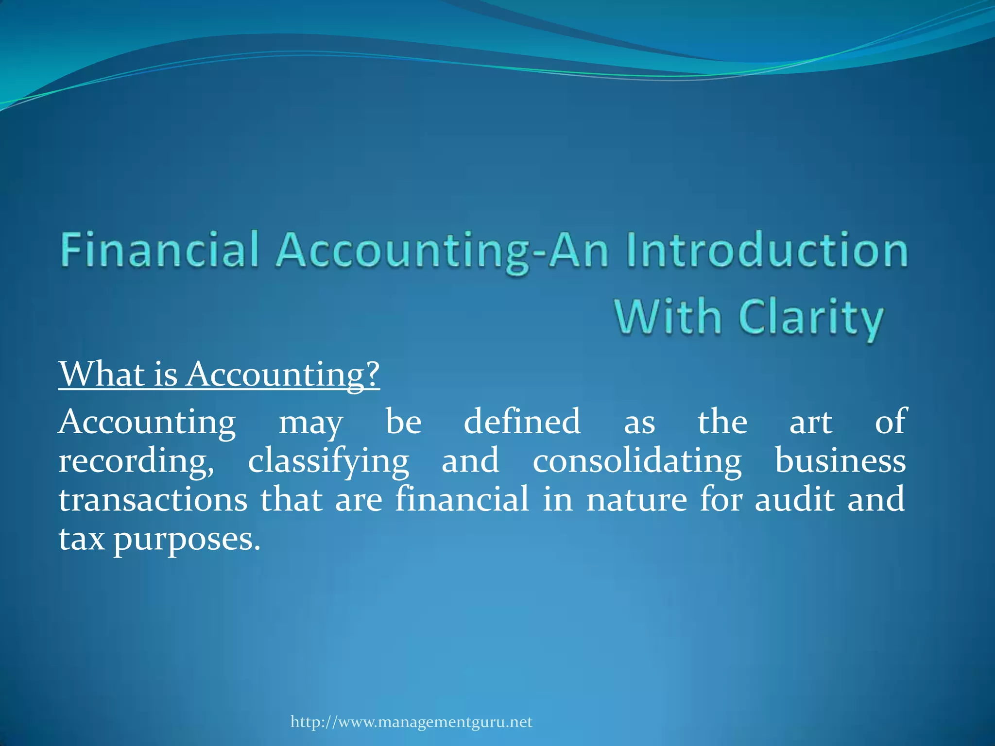 Financial accounting concepts | PPT
